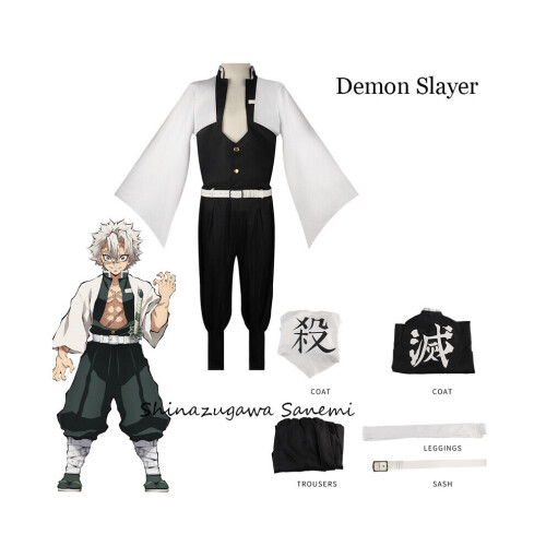 (M) Demon Shinazugawa Slayer Sanemi Cosplay Στολή Manga Halloween Party ...