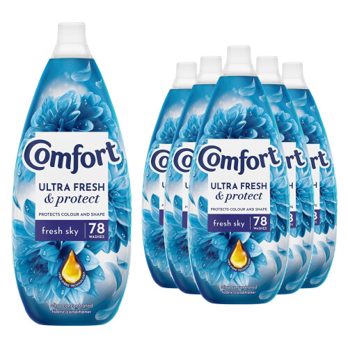 Comfort Ultra Fresh & Protect Fresh Sky Fabric Conditioner 78W 1.17L (6 ...