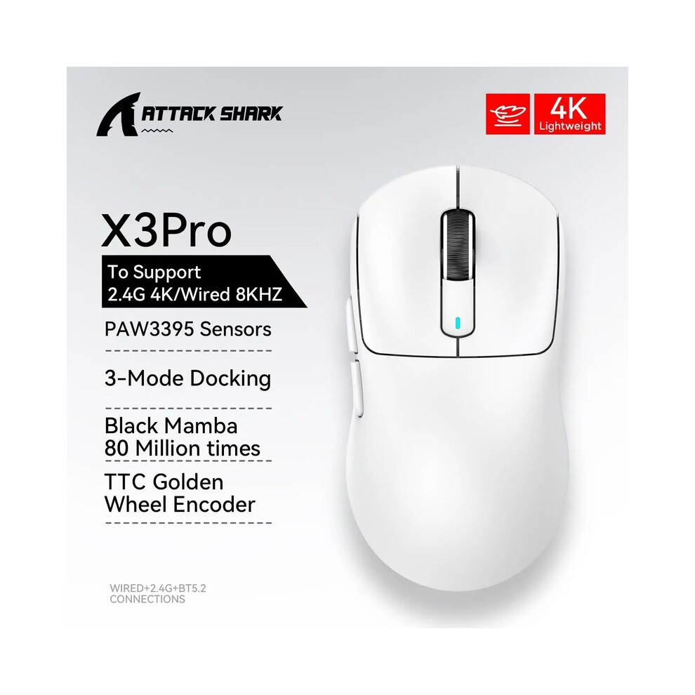 (550x1000x3mm-SSS MAOMAO 9)Attack Shark X3 X3Pro Wireless Gaming Maus 26K DPI PAW3395 Sensor Tri ...