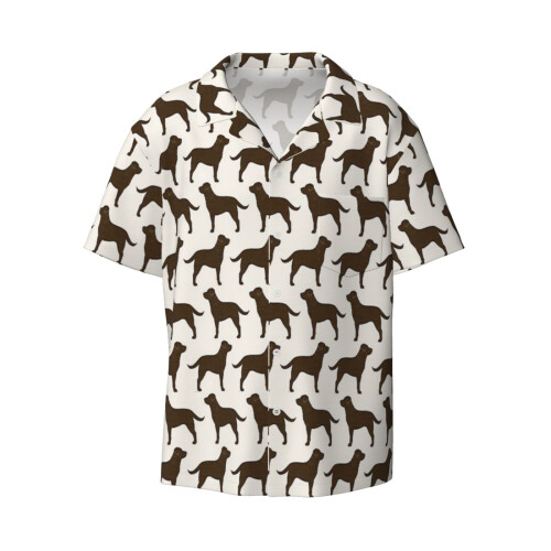 (Chocolate Labrador Retriever Silhouette(s)_4259) Men's Hawaiian Shirts ...