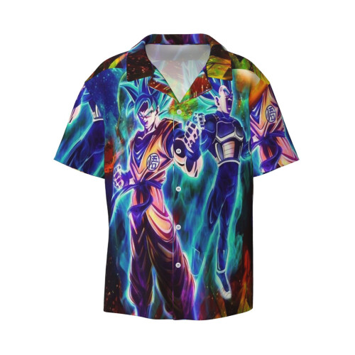 (Dragon Ball Super - Goku And Vegeta SSJ Blue_6366) Men's Hawaiian ...