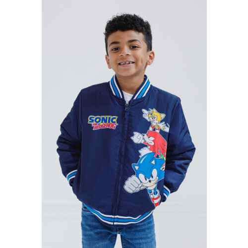 SEGA Sonic The Hedgehog Tails Knuckles Big Boys Zip Up Varsity Bomber ...