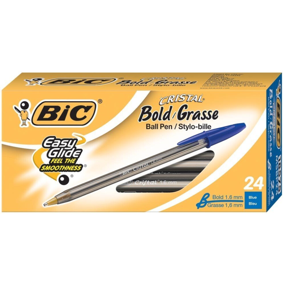Bic Cristal Bold, 1,6 mm de caneta azul - pacote de 48 (MSBP241 -BEX2) on OnBuy