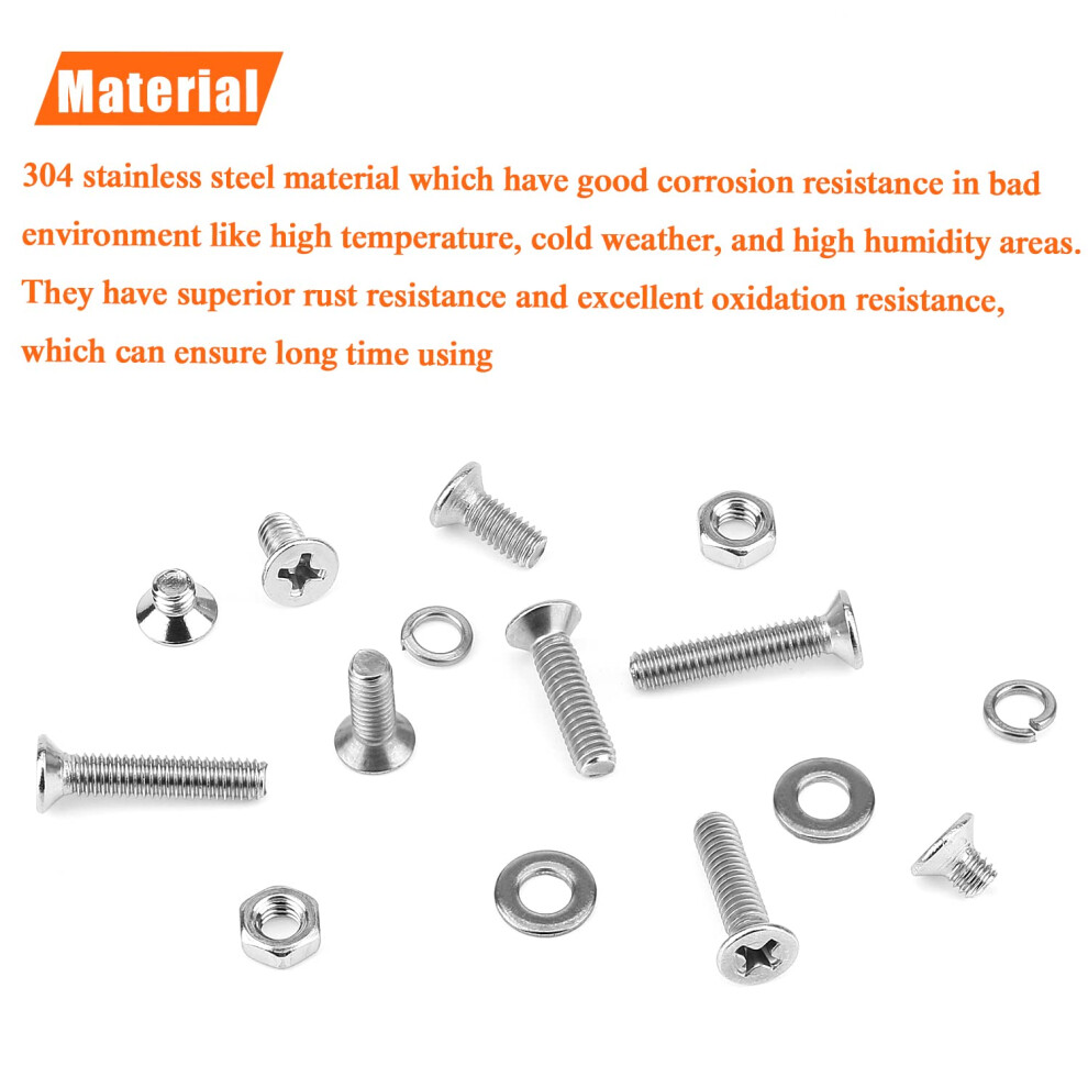 Helifouner 380 pieces M4 x 5 mm / 6 mm / 8 mm / 10 mm / 12 mm / 16 mm ...