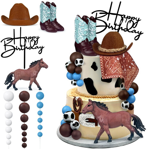 Cowboy Cake Decorations Cowboy Hat and Boot Cake Toppers Western Cowboy ...