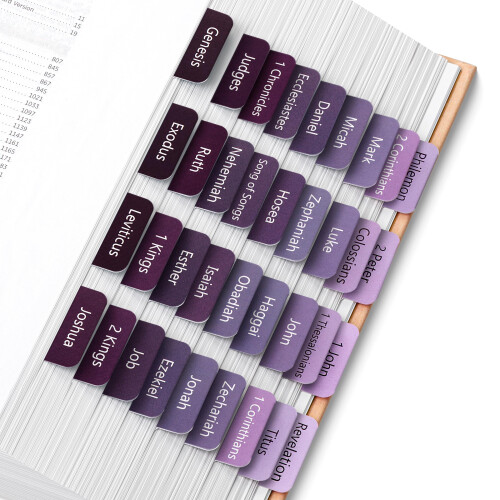 Mr. Pen- Bible Tabs 75 Tabs Ethereal Amethyst Laminated Bible Tabs for ...
