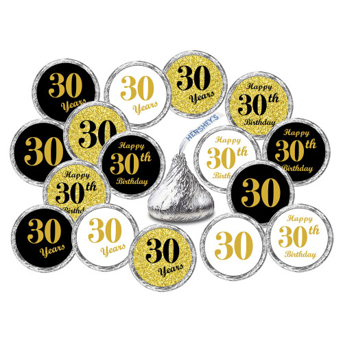 30th Birthday Kisses Stickers (Set of 324) Chocolate Drops Labels ...