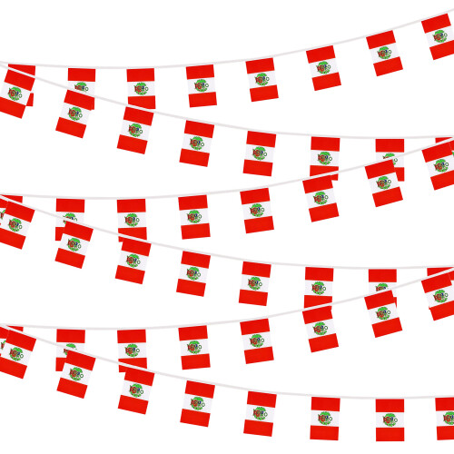 Peru Flags Peruvian Small Mini String Banner Flags Miniature Peru Flags ...