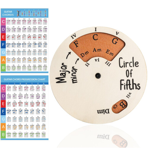 Double Melody Chord Tool with Guitar Chord Chart 6.3 inches Circle of ...