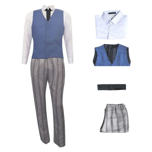 (Costume Set(No Wig), M) Si Beastars Anime Cosplay Costume Grey Wolf ...