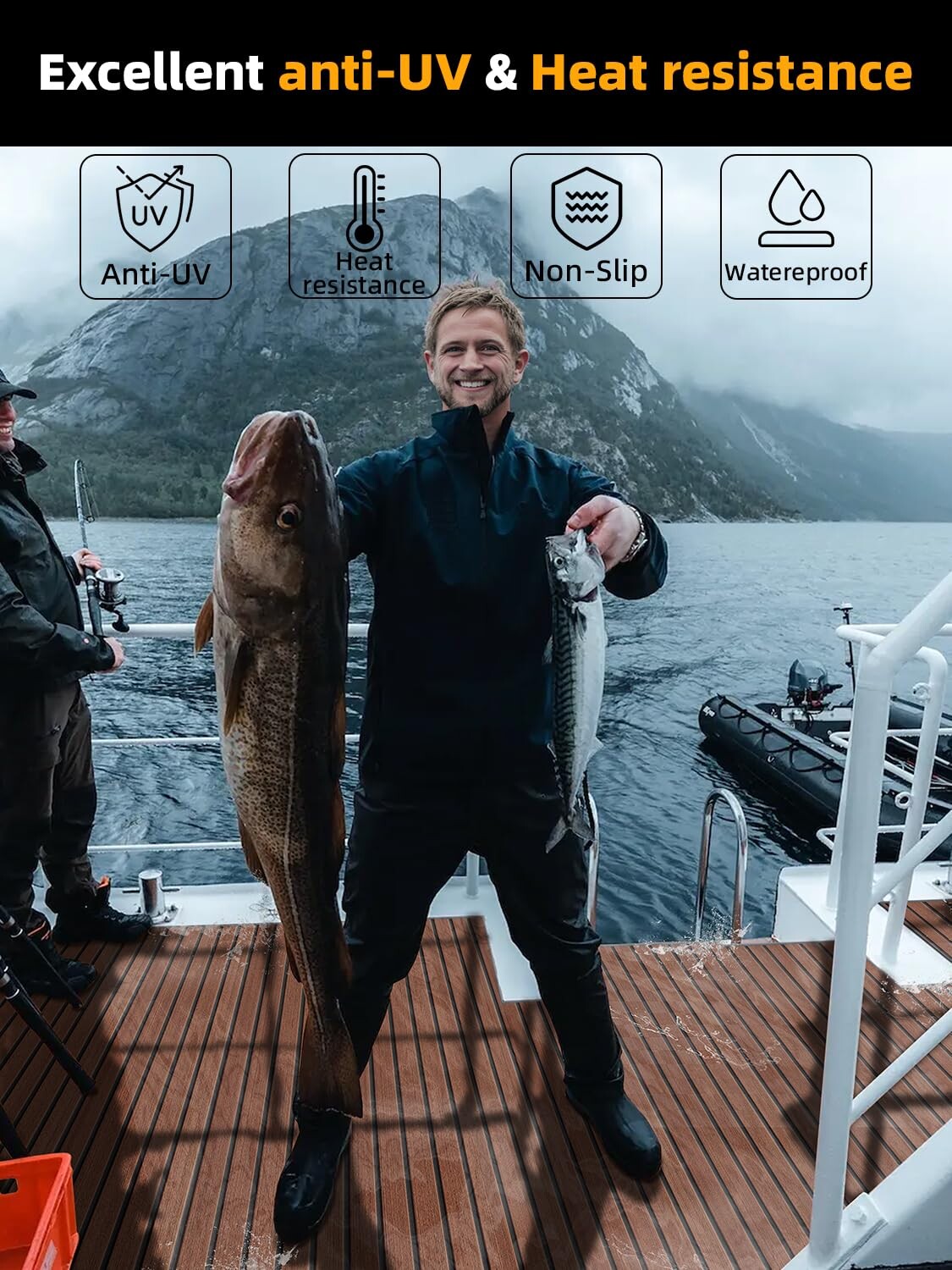 Rev tement de sol pour bateau FOCEAN en mousse EVA, rev tement de sol en imitation teck pour ...