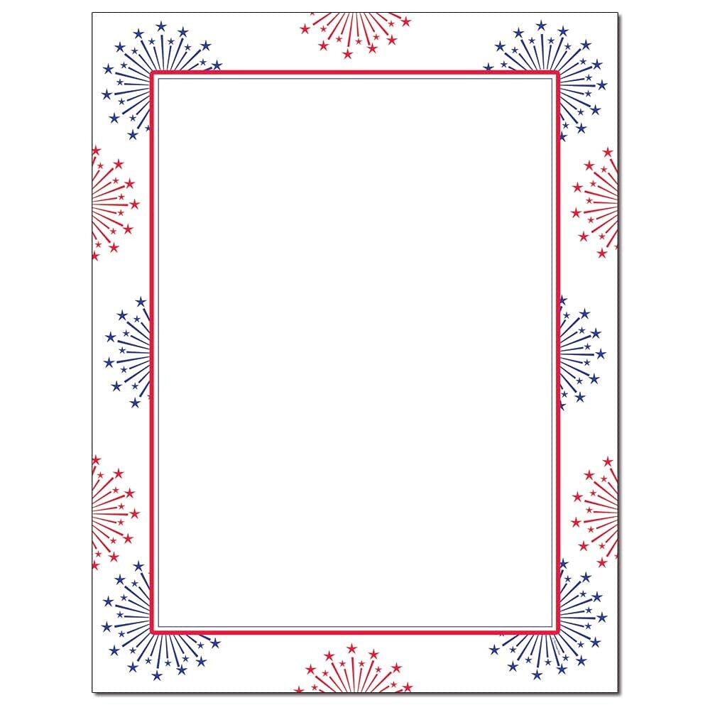 Red White & Blue Stars Letterhead Laser & Inkjet Printer Paper (100 ...