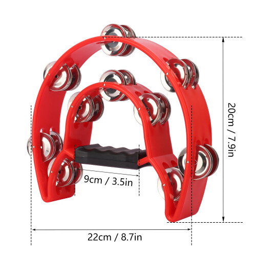 IHDYPPEW 7 Pack Double Row Tambourine - 9.06 inch Professional Handheld ...