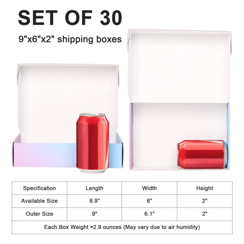 DERZIFUN 30 Pack 9x6x2 Inch Corrugated Packaging Mailer Boxes Purple ...
