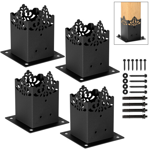 Creative Design 4x4 Post Base Square Bracket Post Base for Fence ...