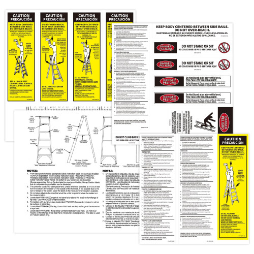 Step Ladder Safety Labels Stickers Compatible with Werner Fiberglass ...