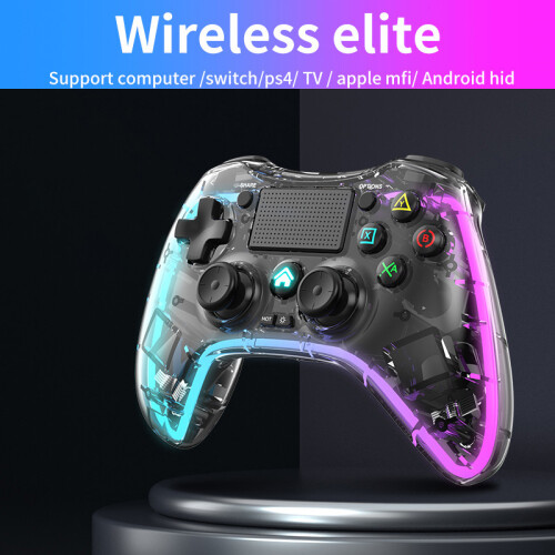 (Elite RGB)Wireless Game Controller RGB Gamepad Für PS4 Slim Pro Schalter OLED PC Android BT ...
