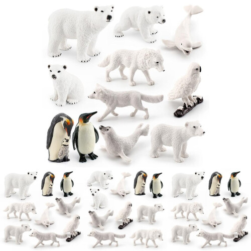 Arctic Stunning Wildlife Model Set With Penguin Polar Bear Arctic Fox ...