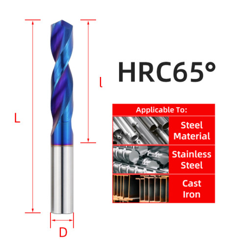 (HRC65-15.3mm)HRC65 forets en carbure de tungstène forets à métal pour ...