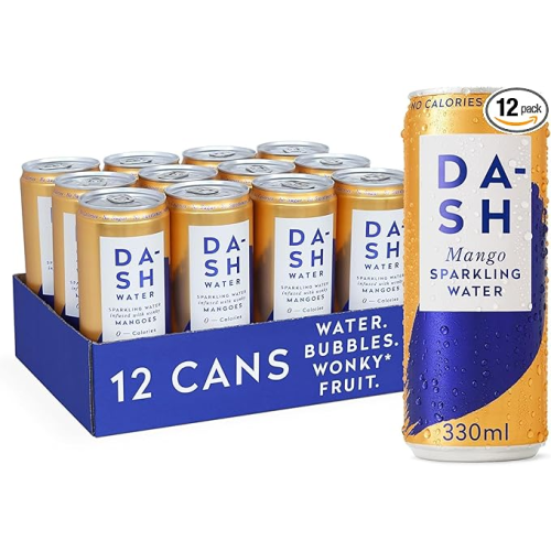 Dash Water Mango - 12 x Mango Flavoured Sparkling Spring Water - NO ...