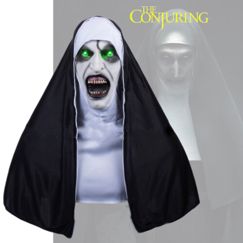 Conjuring The 2 Nun Latex Mask Glowing Halloween Terrifying Cosplay ...