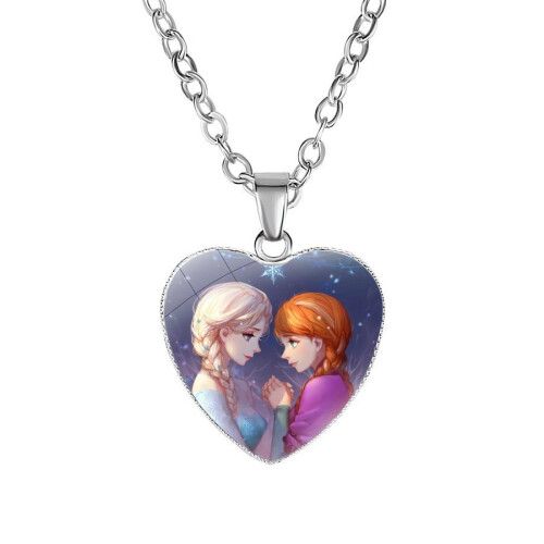 (StyleK) Dainty Elsa Frozen Princess Heart Pendant Childrens Necklace ...