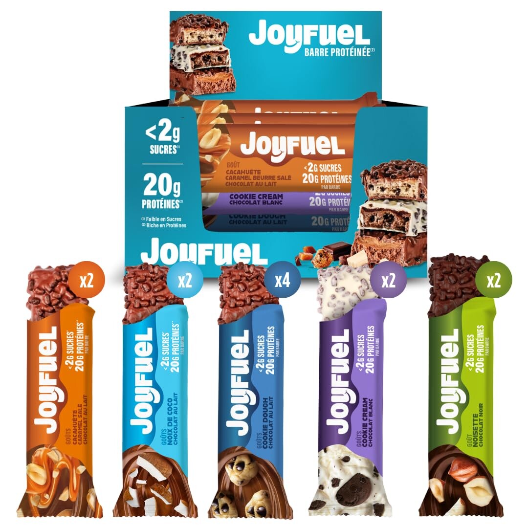JOYFUEL Coffret panach?e de 12 Barres Prot?in?es de 55gr -D?couvrez l ...