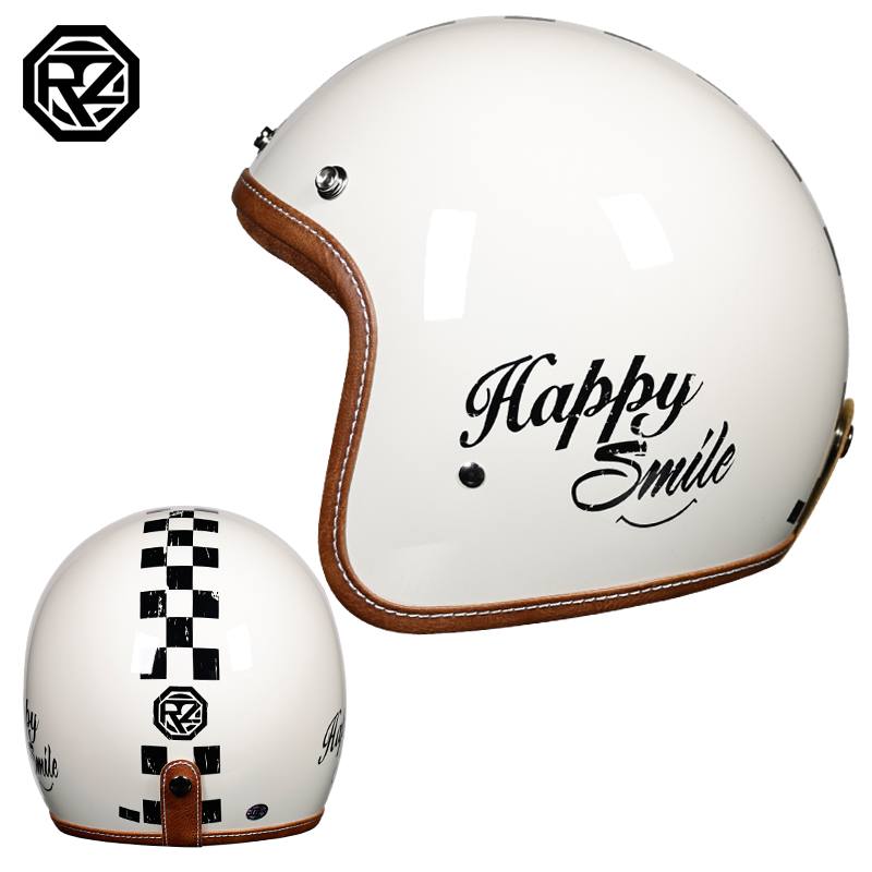 (XXL-6)Casque ouvert Moto Casque de moto Vintage Casque de moto Casque Casco 3/4 Casque Moto on ...