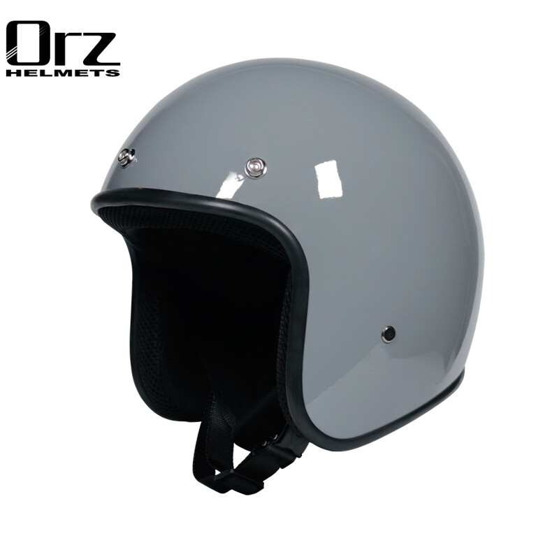 (L-4)Casque de moto rétro approuvé DOT casco 3/4 casque ouvert casque ...
