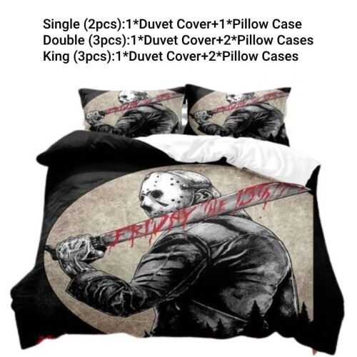 (Style A, Double) Horror Scream Kids Bedding Single Double Duvet Cover ...