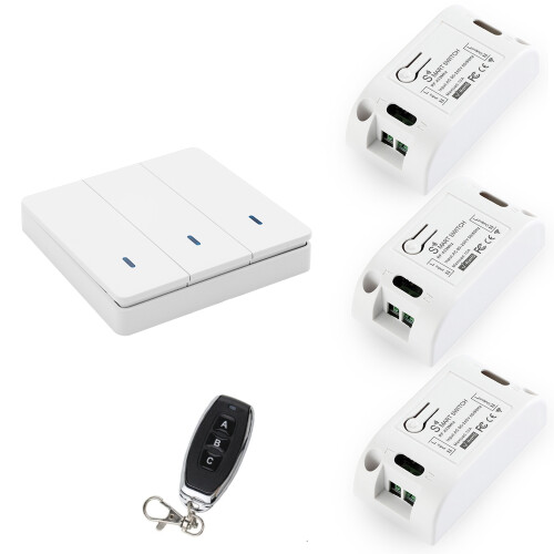 Wireless Smart Light Switch RF 433MHz Lighting Control Intelligent AC ...