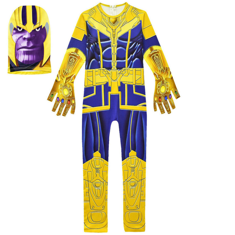 (120cm) Thanos Endgame Avengers Boys Fancy Dress Villain Bodysuit ...