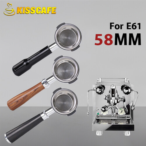 (58MM E61 A)Bottomless Portafilter For E61 EXPOBAR Gemilai Two Ears With 2 Cups Filter Basket ...