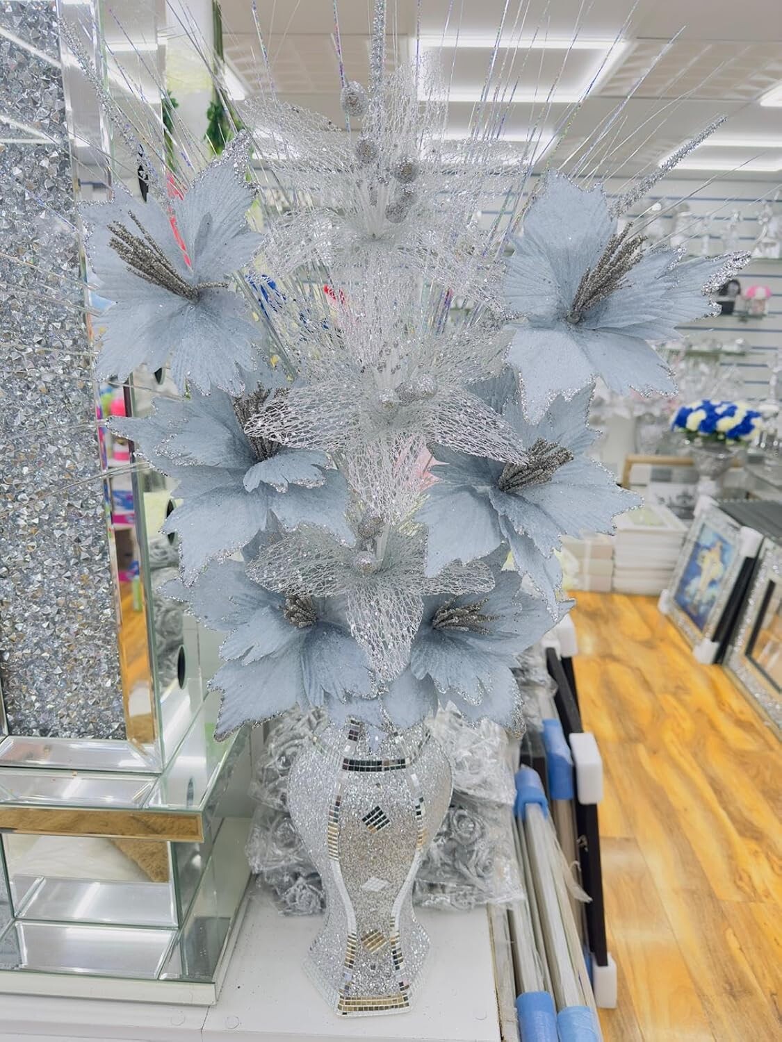 Artificial Glitter Lily Flower Arrangement on OnBuy