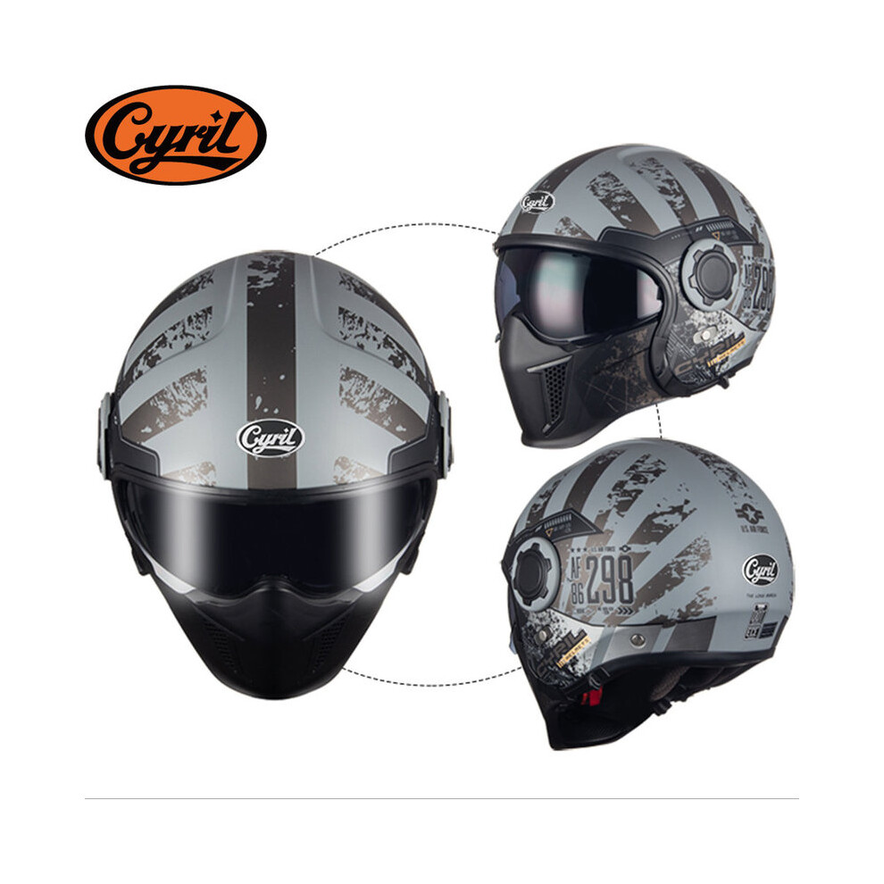 (XXL-13) Integral-Motorradhelm, offener Helm, Doppellinse, modularer ...