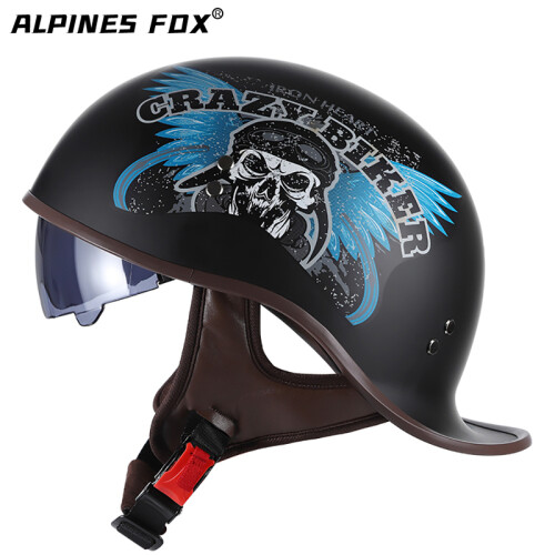 (XL-Skull Rider) Vintage motorhelm half gezicht elektrische scooter ...