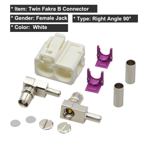 (Twin Fakra B F90)Dual Fakra Z Female Jack Twin Socket Double Fakra II SMB Connector 50 Ohm RF ...