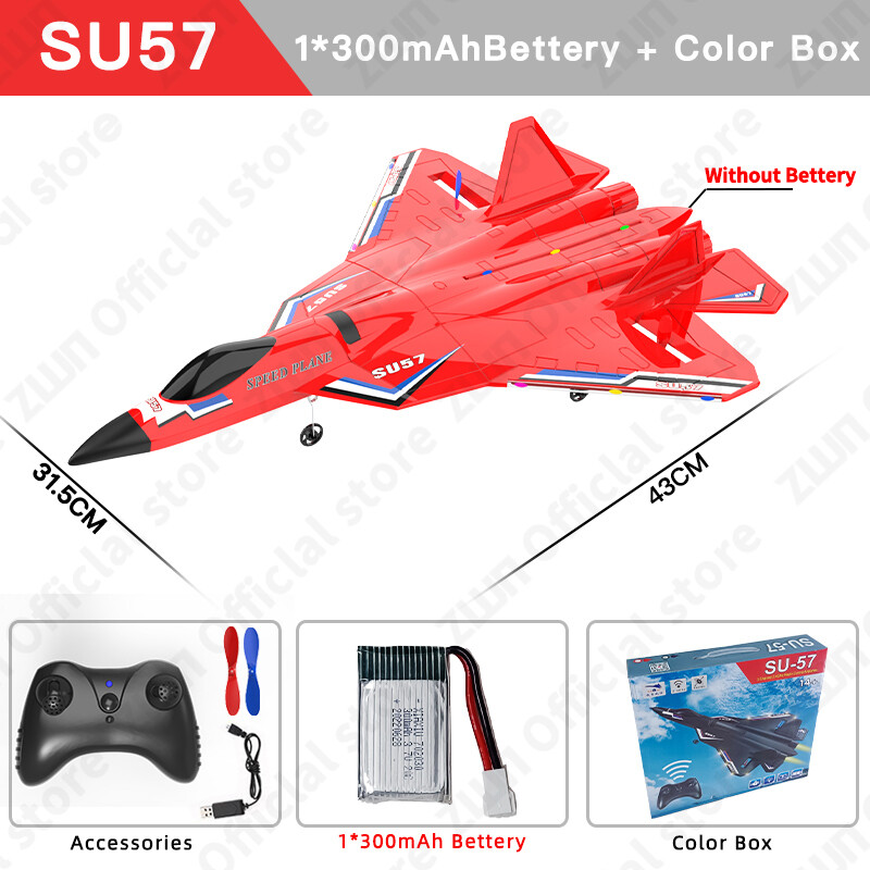 (United States-SU57 Red 1B Box)RC Plane SU35 2.4G With LED Lights ...