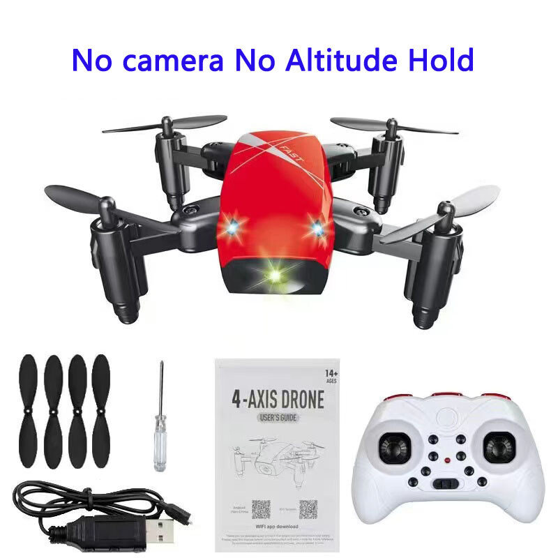 (Rouge sans caméra) Mini drone de poche pliable avec caméra HD 4K HD ...