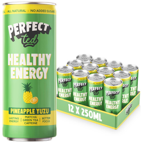 Perfect Ted Healthy Energy Drink | Pineapple Yuzu Box of 12 x 250ml ...