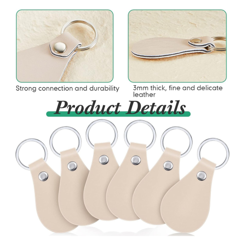 Key Fob 30 Pcs Leather Key Fob Kit for DIY Craft, PU Leather Key Fobs ...