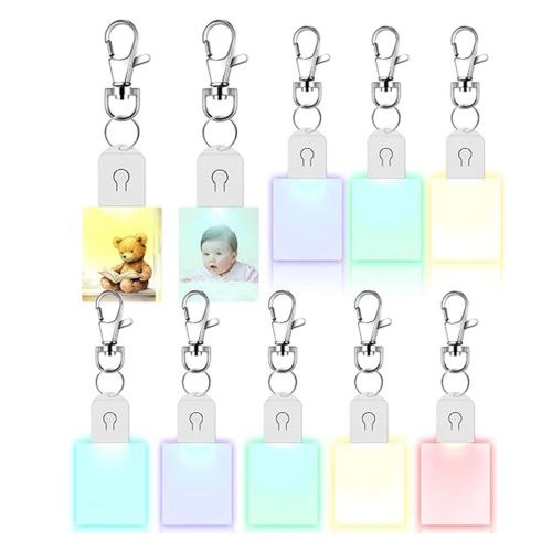 Sublimation Blank Keychain 10 Pcs LED Sublimation Blank Keychain ...