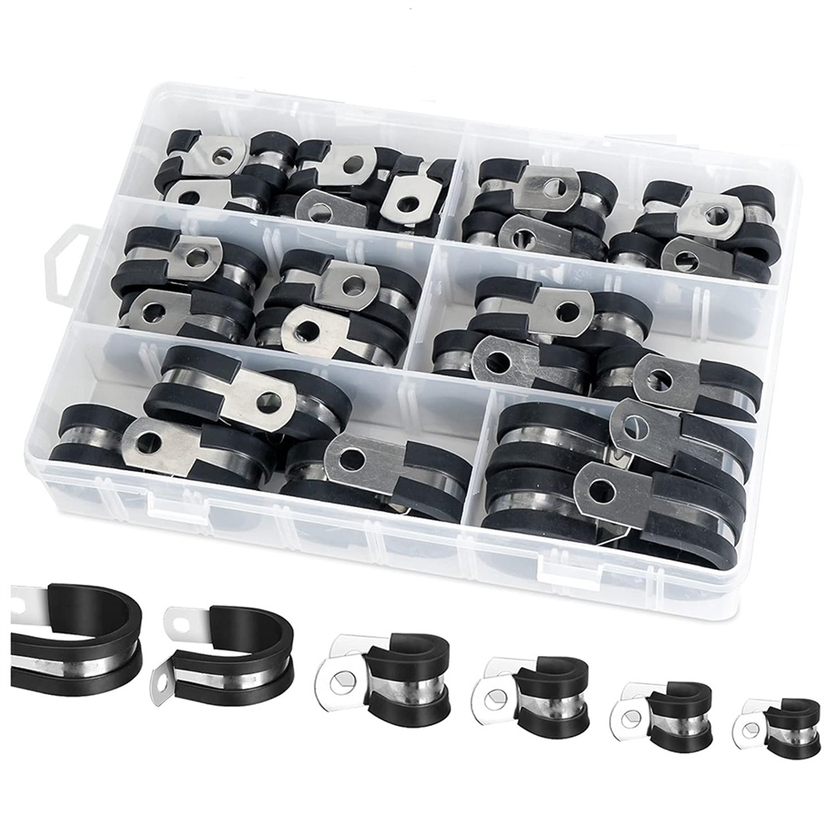 Cable Clamps Set 42PCS Cable Clamps Set - Rubber Cushioned 304 ...