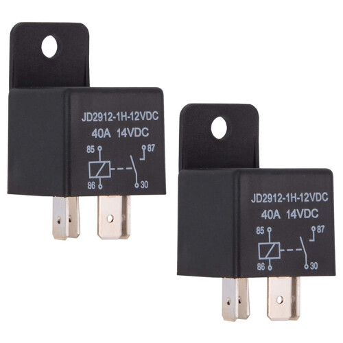 Relay 2 Packs Of Relays 4-Pin 12v 40A Relay Kit Spst Model: JD2912-1H ...