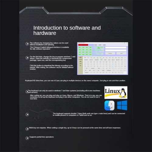 3 Keys Macro Programming Mini Keyboard for Photoshop Gaming Hotswap ...
