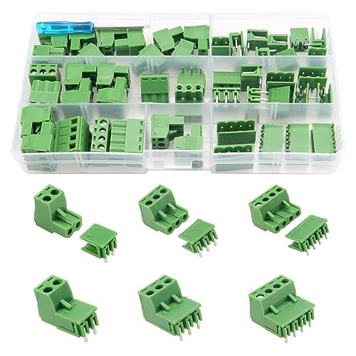 25 Set PCB Mount Screw Terminal Block Pluggable, 5.08mm Pitch 2 Pin / 3 ...