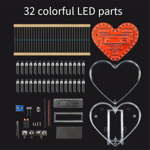 Módulo de luz LED intermitente RGB en forma de corazón, kit electrónico ...
