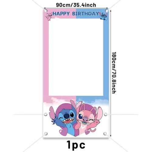 (JH 188-2, Other) 1pc90x180 Cartoon Lilo And Stitch Photo Booth Prop ...