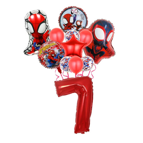 (Balloons Set 7) Spiderman New Theme Birthday Party Decoration Spidey ...