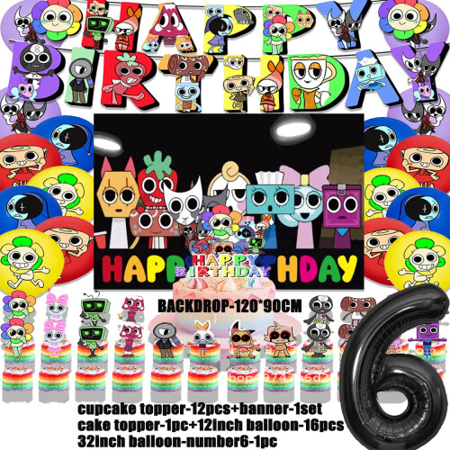 (N-6, Other) Dandys World Theme Birthday Party Decoration Disposable ...